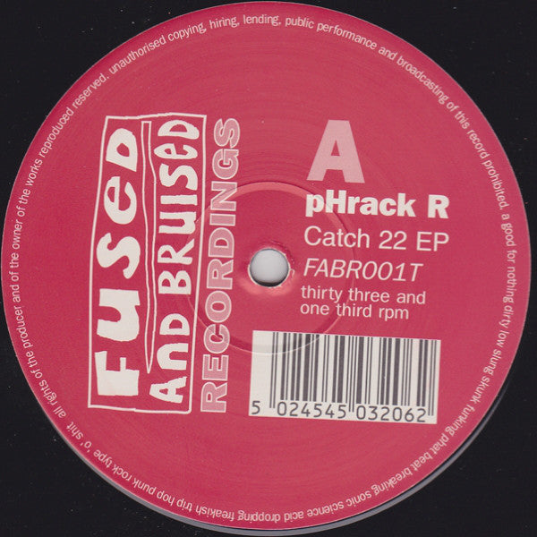 Buy pHrack R : Catch 22 EP (12", EP) Online for a great price
